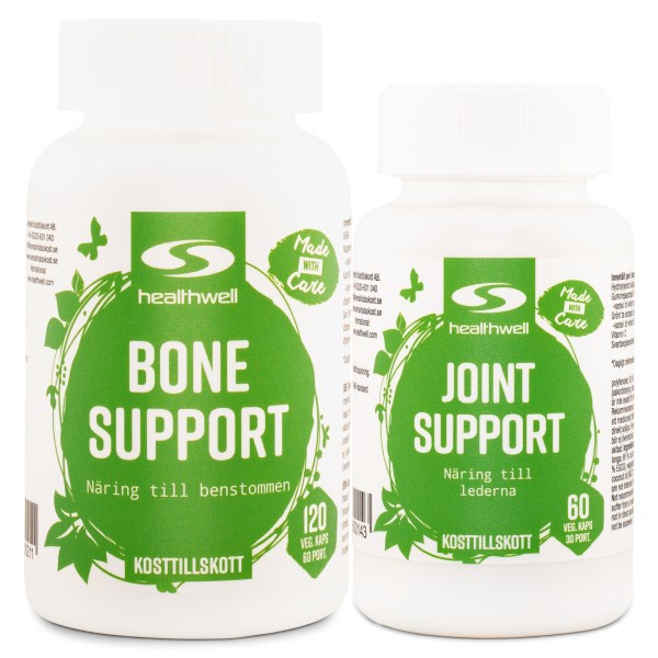 Healthwell Bone Support & Joint Support | Svenskt Kosttillskott