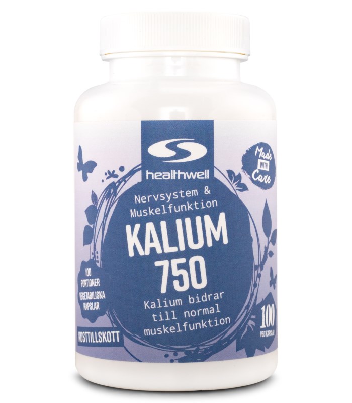 Healthwell Kalium 750 | Svenskt Kosttillskott